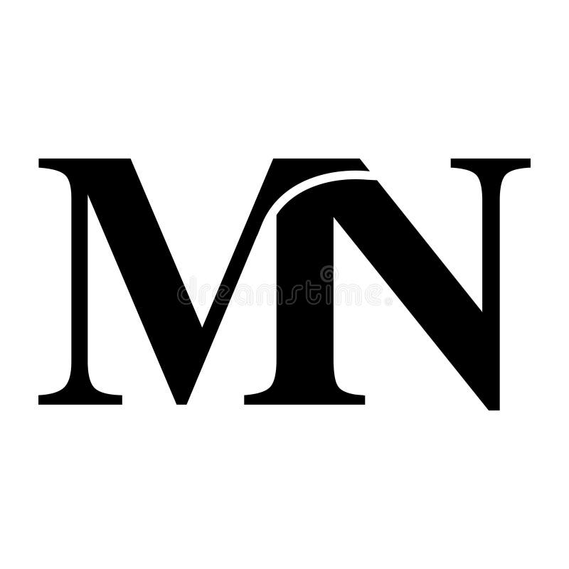 MN Letter Black Logo Icon Template 1 Stock Vector - Illustration of ...