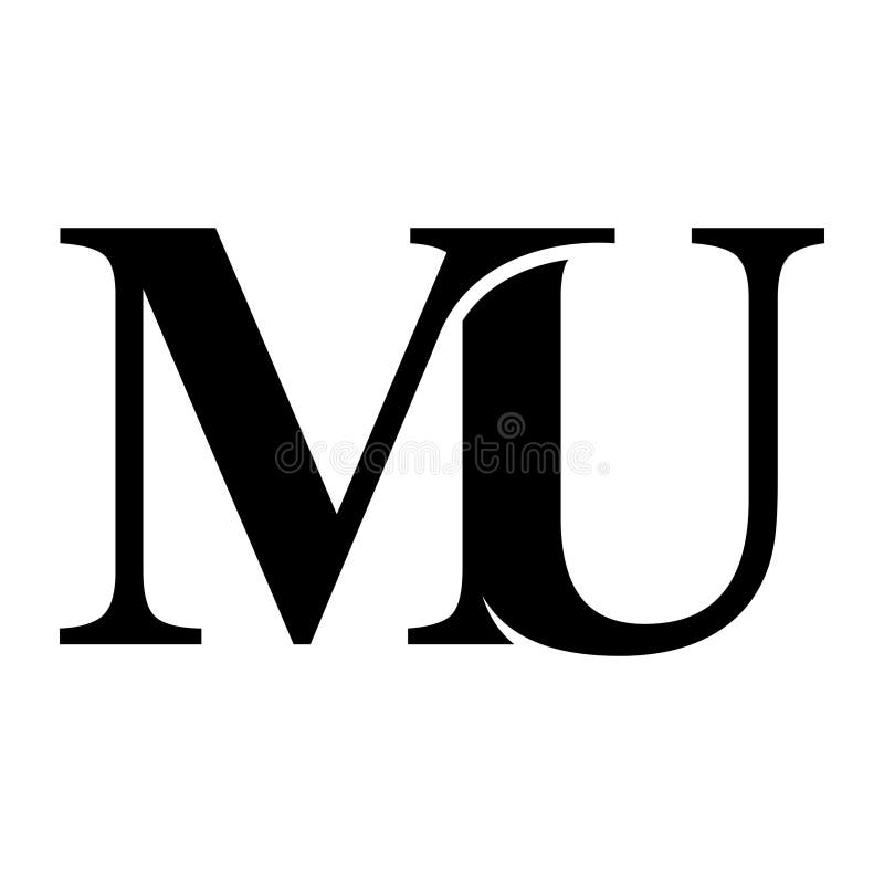 MU Letter Black Logo Icon Template 1 Stock Vector - Illustration of ...