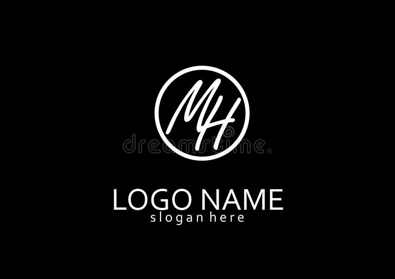 Mh Logo Design Concept Simple Ilustración del Vector - Ilustración de ...