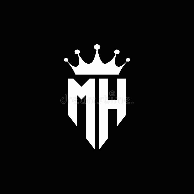 MH Logo Monogram Emblem Style with Crown Shape Design Template Stock ...