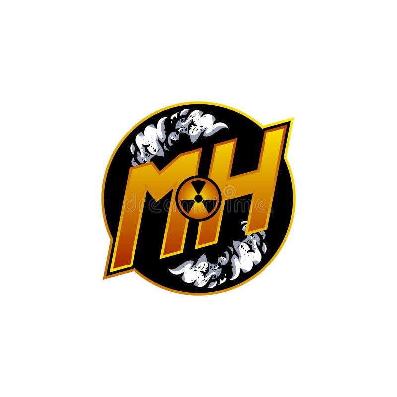 MH Logo Monogram ESport Gaming with Gas Shape Design Stock Vector ...