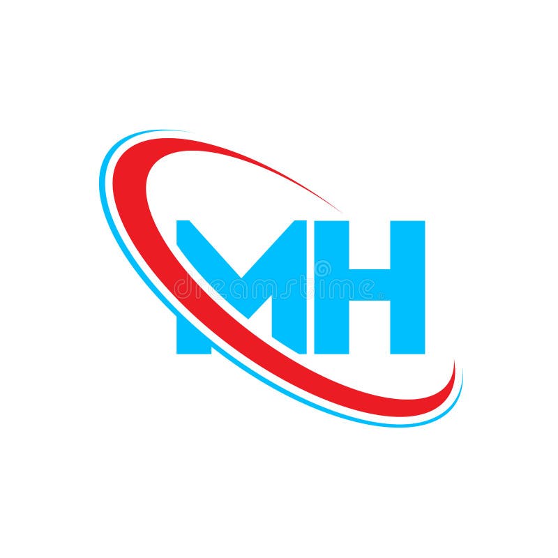 MH M H Letter Logo Design. Initial Letter MH Linked Circle Upercase ...