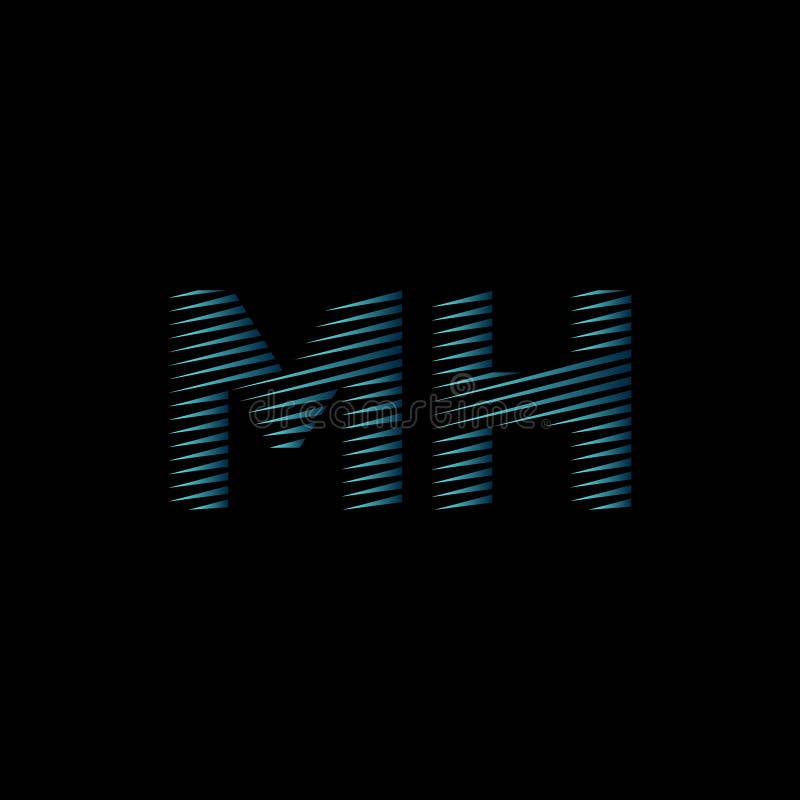 MH Monogram Lines Style Blue Light Vector Stock Vector - Illustration ...