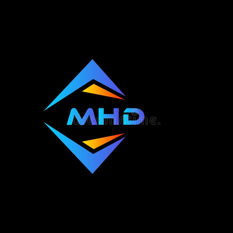 MHD Abstract Technology Logo Design on Black Background. MHD Creative ...