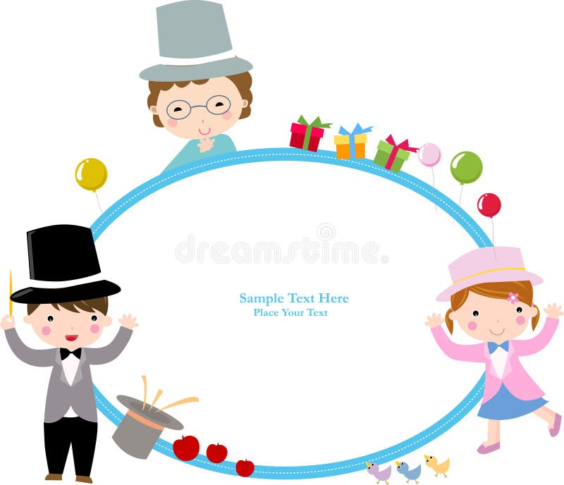 Miúdos e quadro ilustração do vetor. Ilustração de quadro - 15193226