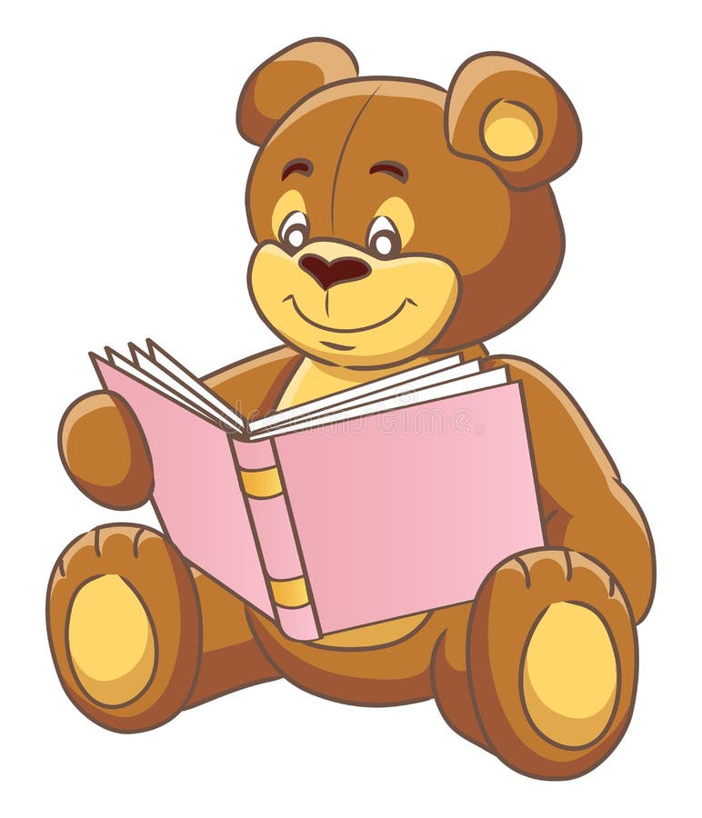 Miś czytelnicza książka ilustracja wektor. Ilustracja złożonej z trochę ...