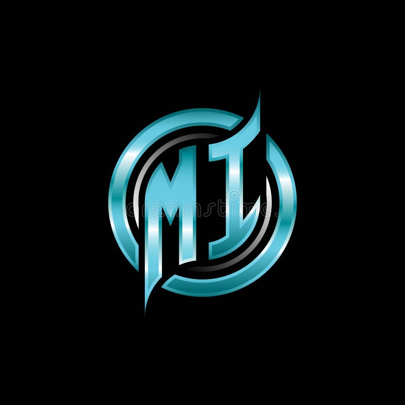 MI Initial Monogram Logo Circle Rounded Stock Vector - Illustration of ...