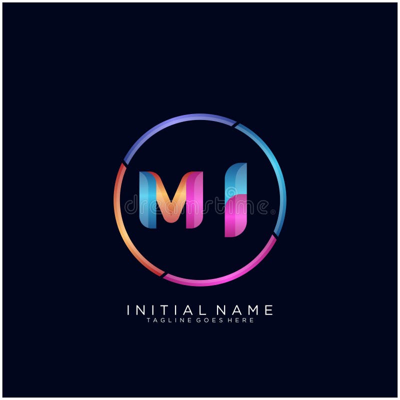 MI Letter Logo Icon Design Template Elements Stock Vector ...