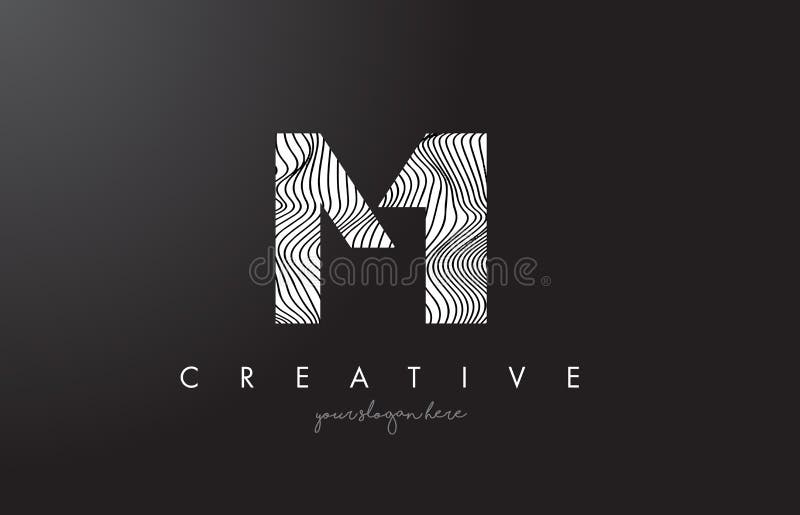 MI M I Letter Logo with Zebra Lines Texture Design Vector. Stock Vector ...