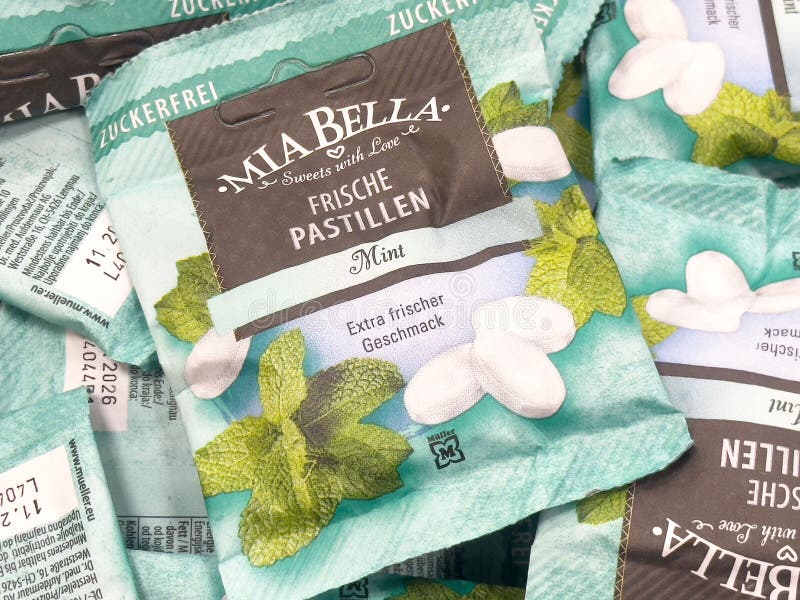 Mia Bella Mint Pastilles Packaging Design with Fresh Green Leaf Imagery ...