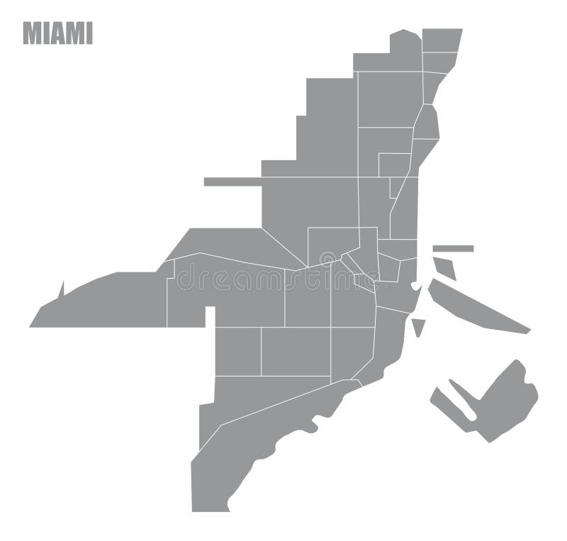 Miami Map Neighborhood Stock Illustrations – 22 Miami Map Neighborhood ...