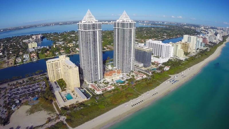 Miami Beach Scene Dunes and Beachfront Buildings 4k HDR Stock Footage ...
