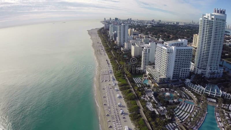 Miami Beach Scene Dunes and Beachfront Buildings 4k HDR Stock Footage ...