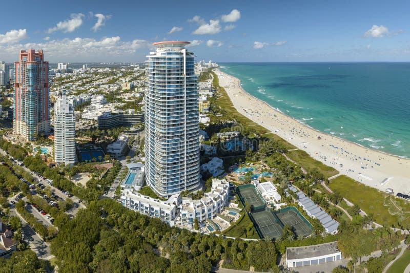 Miami Beach City with High Luxury Hotels and Condos and Sandy ...
