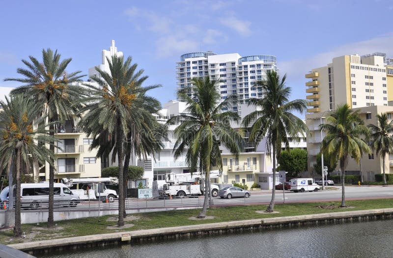 Miami Beach FL,August 09th: Cityscape of Miami Beach in Florida ...