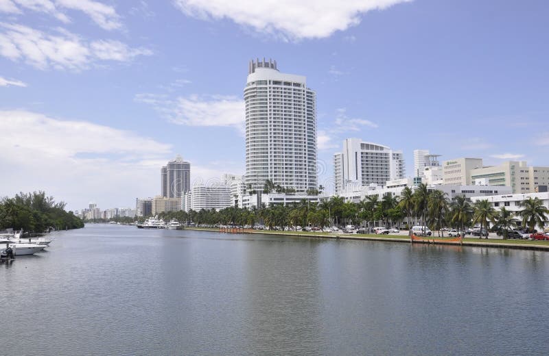 Miami Beach FL,August 09th: Skyscrapers in Miami Beach from Florida ...