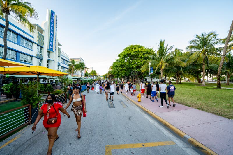 Miami Beach Scene Spring Break 2021 Editorial Image - Image of ...