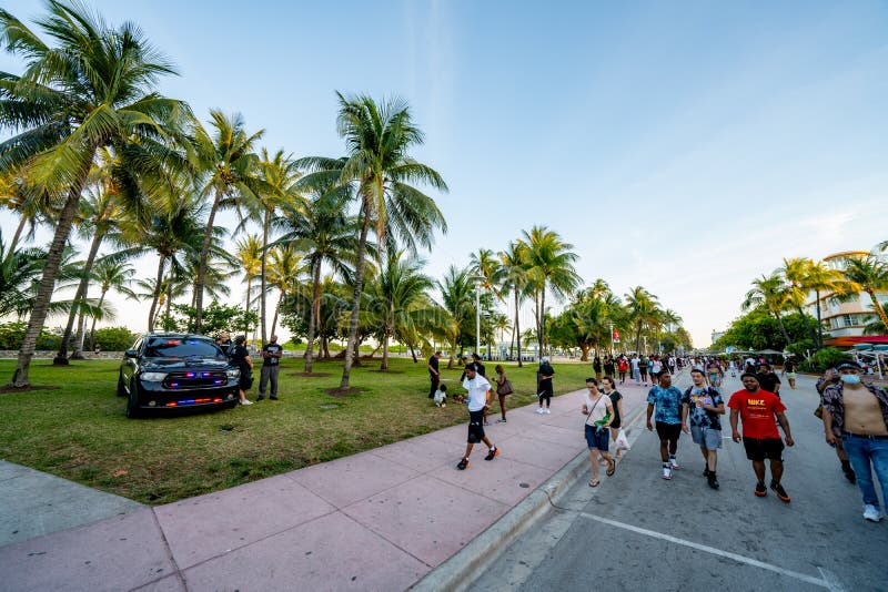 Miami Beach Scene Spring Break 2021 Editorial Stock Photo - Image of ...