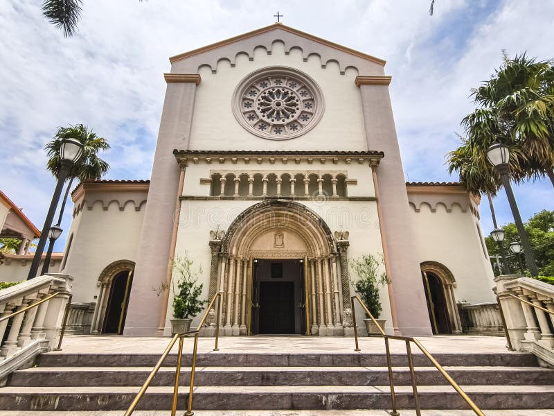 Miami Beach, Florida the Front of St. Patrick Catholic Church in Mid ...