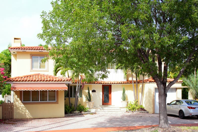 Miami Beach house stock image. Image of bright, outside - 47435455