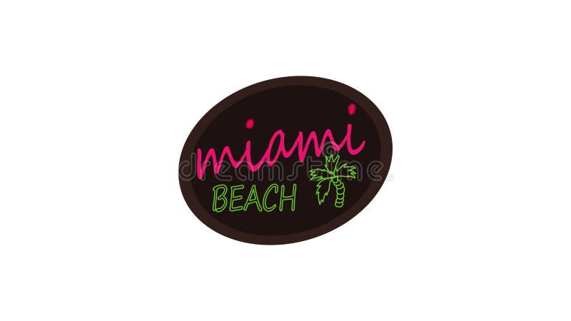 Miami beach icon animation stock footage. Video of sticker - 208267196