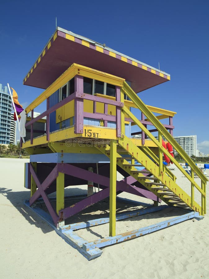 Miami Lifeguard Hut stock photo. Image of spring, biscayne - 16075562