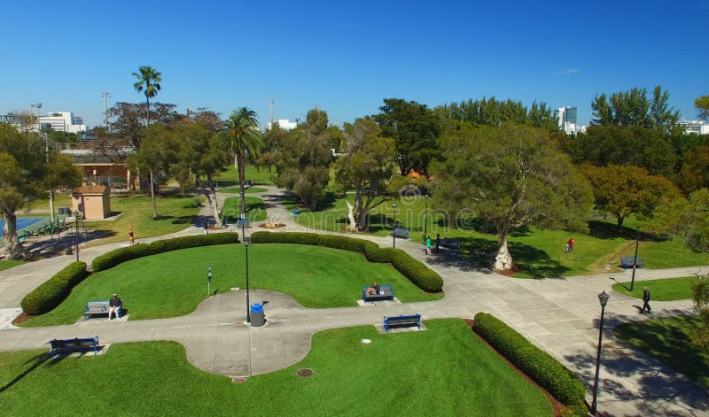 Miami Beach Park and Skyline, Aerial View Editorial Stock Image - Image ...