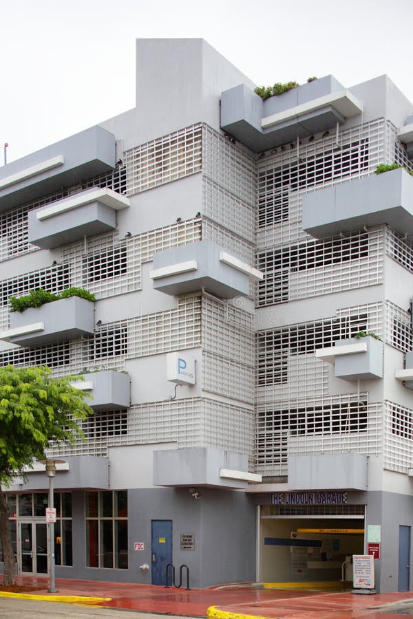 Miami Beach parking garage editorial stock photo. Image of public ...