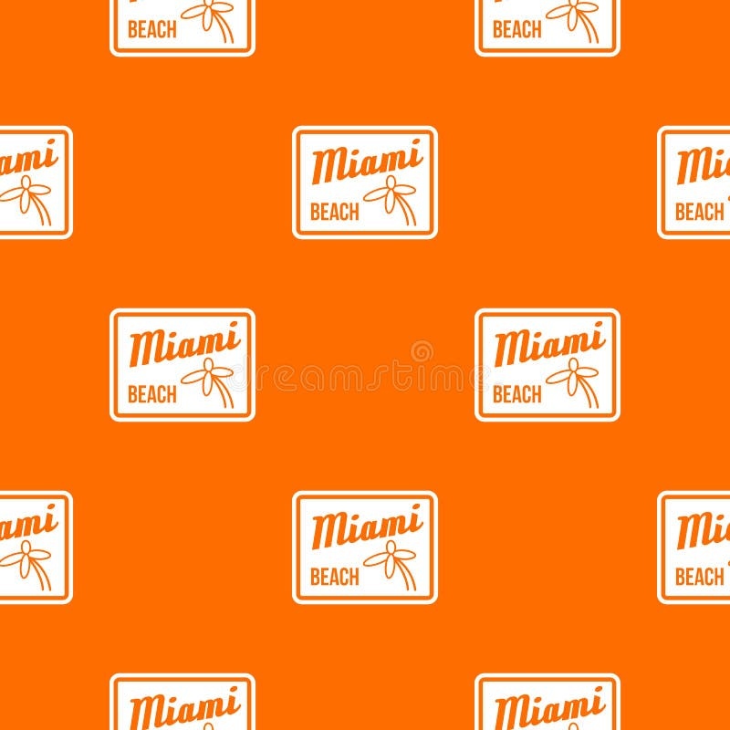 Miami Beach Pattern Seamless Stock Vector - Illustration of sign, ocean ...