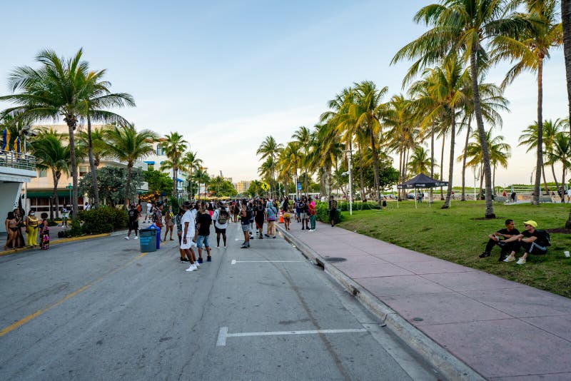 Miami Beach Scene Spring Break 2021 Editorial Stock Image - Image of ...