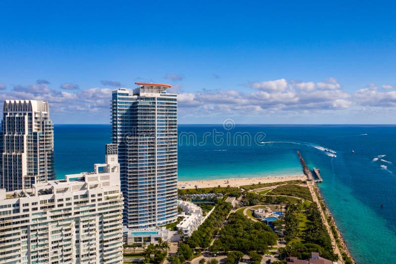 Miami Beach Scenic Landscape with View of the Ocean Stock Image - Image ...