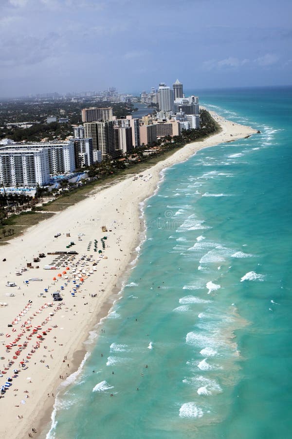 Miami Beach shoreline stock image. Image of coastal, town - 22468029