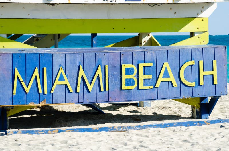 Miami Beach Sign stock photo. Image of bright, dining - 18389118