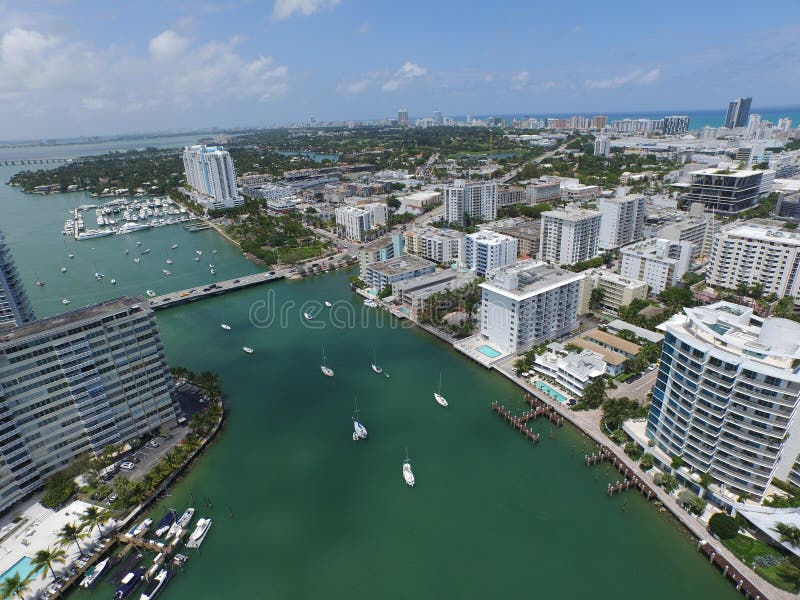 Miami Beach from the Sky Aerial Photo Stock Image - Image of building ...