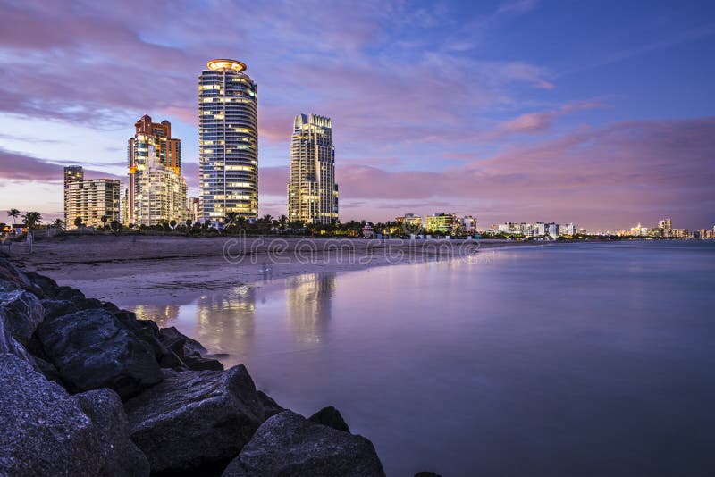 Miami Beach Skyline stock photo. Image of miamidade, real - 37532892