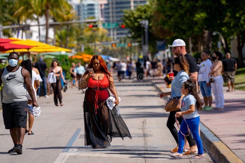 Miami Beach Spring Break Scene March 2021 Editorial Stock Image - Image ...