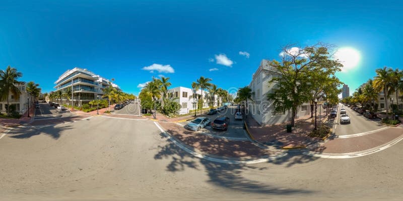 Miami Beach Street Scene 360 Editorial Photo - Image of south, gopro ...