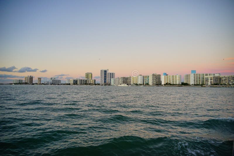 Miami beach sunset stock photo. Image of dark, florida - 105130876