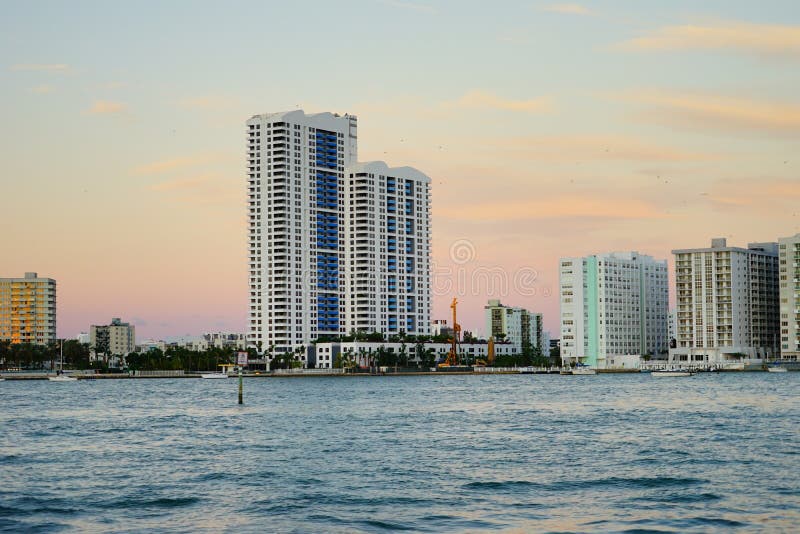 Miami beach tall building stock photo. Image of dark - 105130014