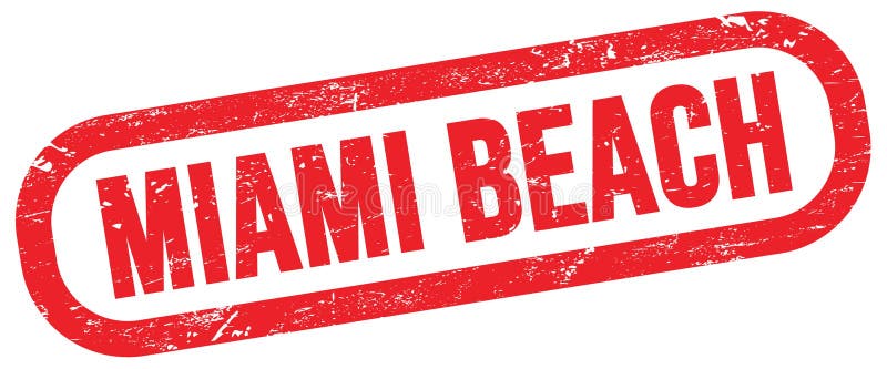 MIAMI BEACH, Text Written on Red Stamp Sign Stock Illustration ...