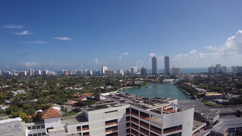 Aerial Panoramic Video Miami Beach Biscayne Bay Stock Video - Video of ...