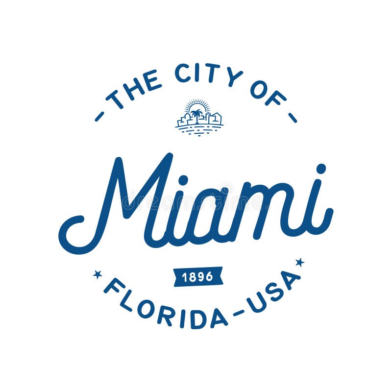 Miami Logotype. Miami Florida Vector Design Template. Vector and ...