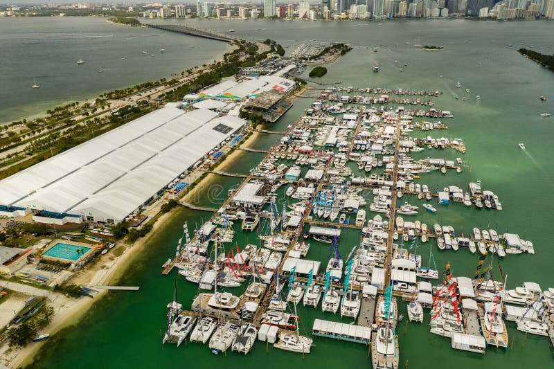 The Miami Boat Show Key Biscayne FL Stock Photo - Image of sail ...