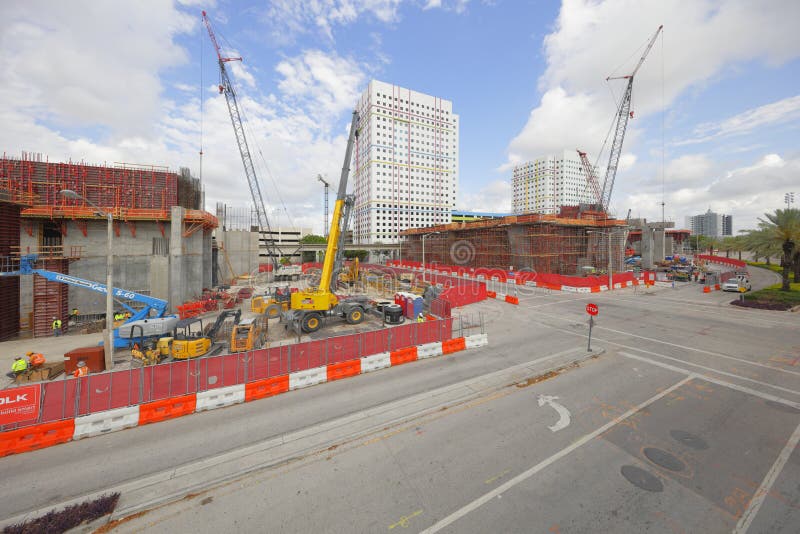 Miami Central Station Construction Site Editorial Image - Image of ...