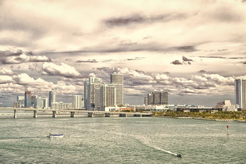 Miami Cityscape Metropolis with Horizon. Miami Cityscape Metropolis at ...