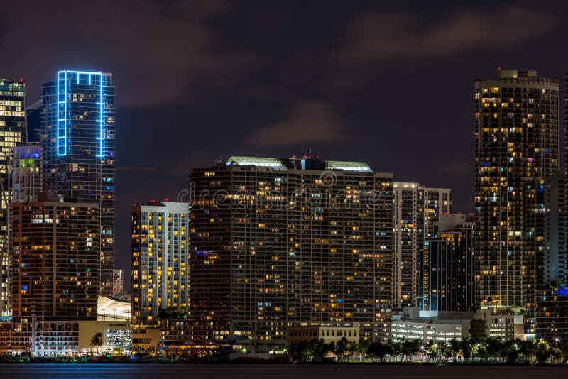 Miami Cityscape of Downtown with Buildings and Metro Area Behind the ...