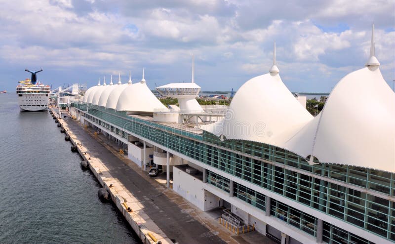 Miami Cruise Terminal stock image. Image of cargo, infrastructure ...