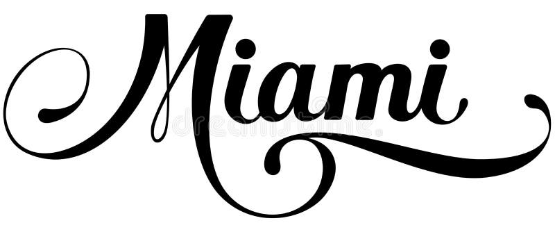 Miami - Custom Calligraphy Text Stock Vector - Illustration of florida ...
