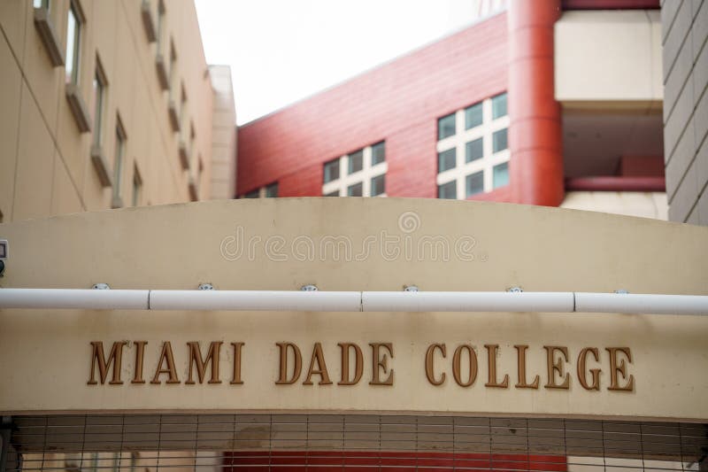 Miami Dade College Sign editorial photography. Image of building ...
