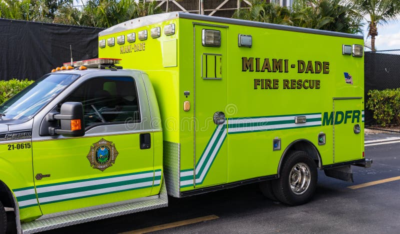 Miami-Dade Fire Rescue Vehicle Editorial Stock Photo - Image of county ...